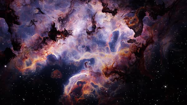 Flying through nebula in space, animation - 4K Royalty-free Stock Video Footage | Dissolve