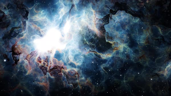 Flying through nebula in space, animation - 4K Royalty-free Stock Video Footage | Dissolve