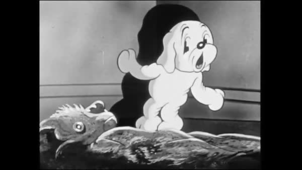 1937 - In this animated film, Pudgy the puppy destroys Betty Boop's fox fur scarf after he ...