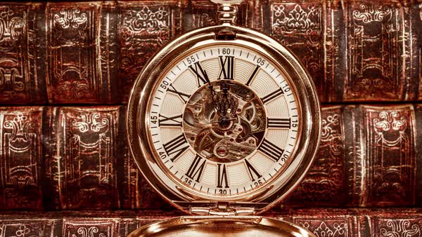 Antique clock dial close-up. Vintage pocket watch. - 4K Royalty-free ...