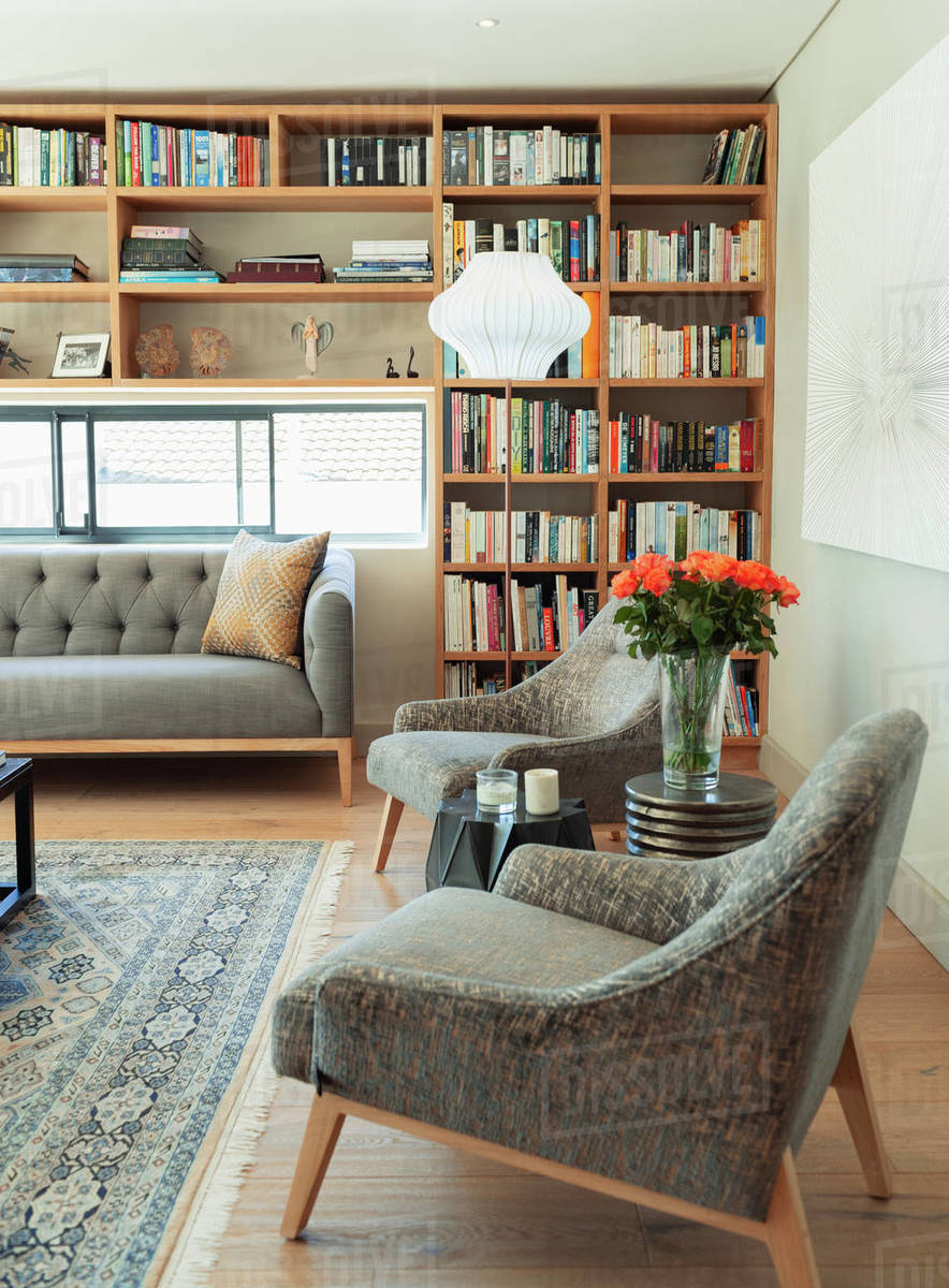 Modern home showcase living room - Royalty-free Stock Photo | Dissolve