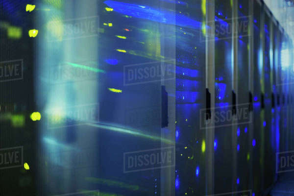 Computer and server room rack panel - Stock Photo - Dissolve