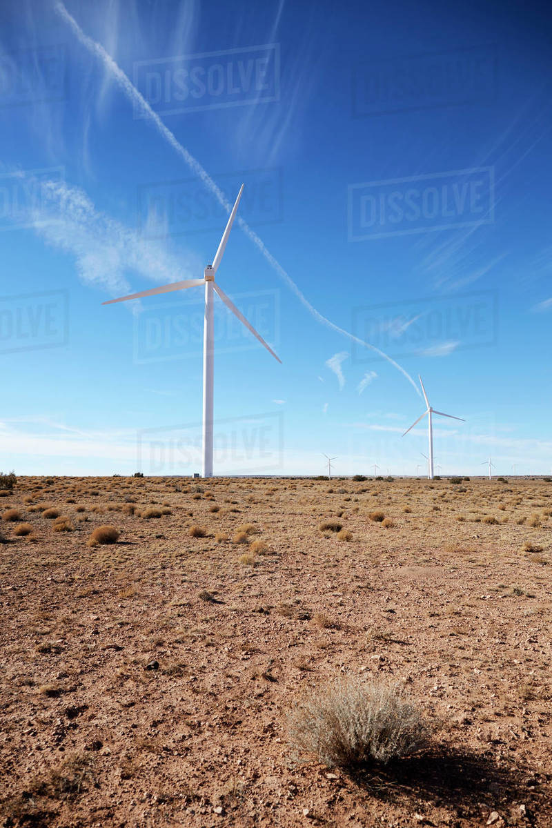 USA, Arizona, Wind turbines in arid landscape - Royalty-free Stock ...