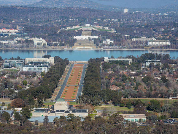 Aerial view of Canberra, Australia - Stock Photo - Dissolve