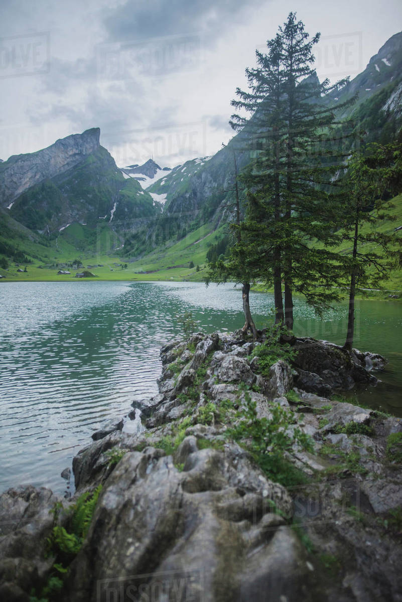 Seealpsee lake in Appenzell Alps, Switzerland - Royalty-free Stock ...