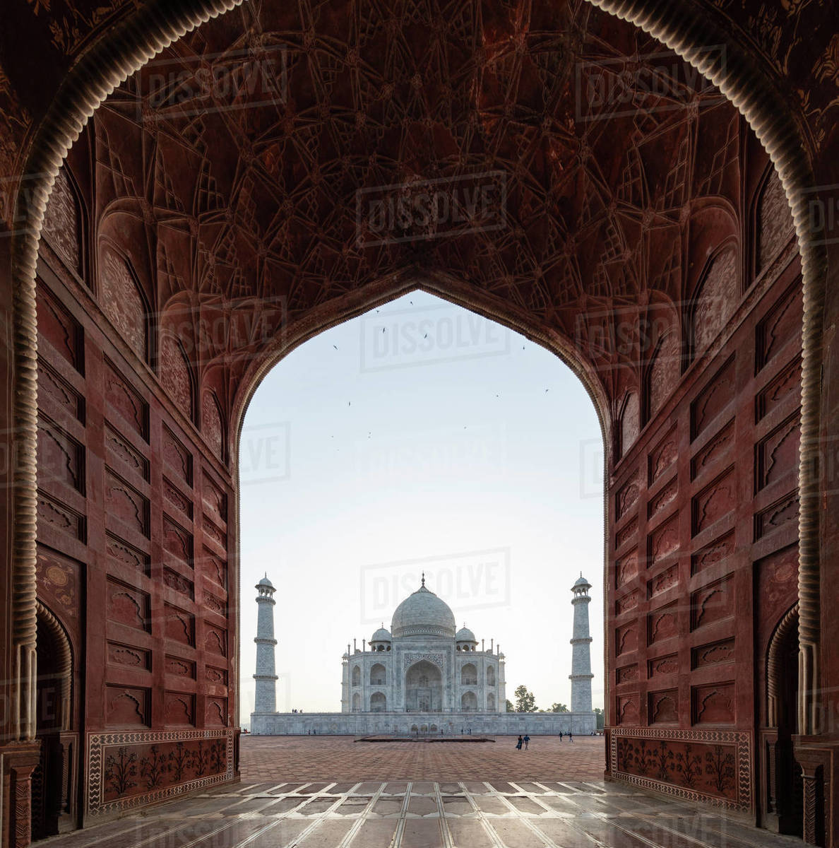 Taj Mahal behind arch in Agra, Uttar Pradesh, India - Royalty-free ...