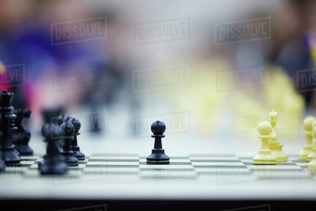 Close up of chess board with chess pawns - Royalty-free Stock Photo ...