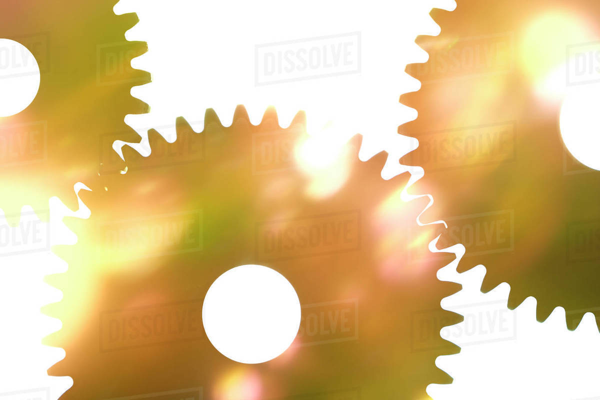 Cog wheels on white background - Stock Photo - Dissolve