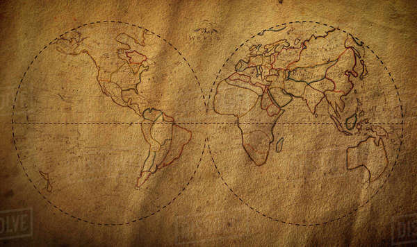 Old map of the world from 1811 - Stock Photo - Dissolve