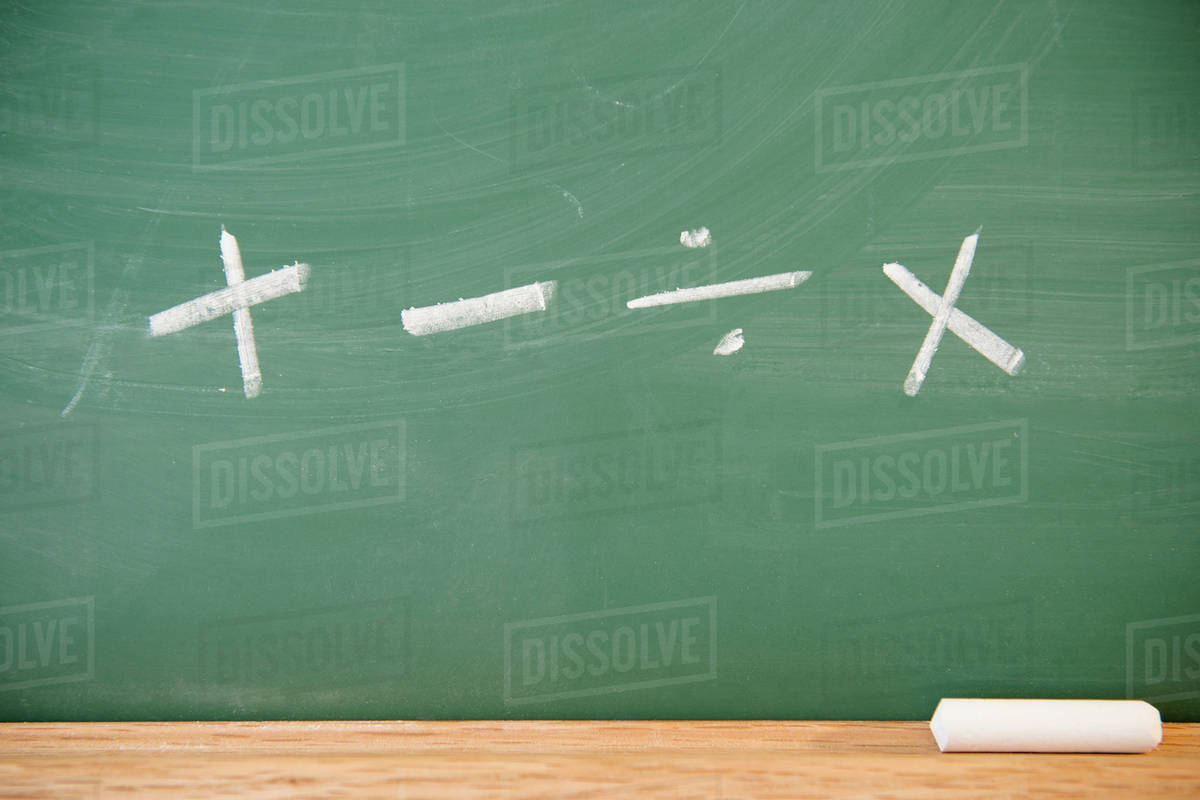 Mathematical symbols on chalkboard - Stock Photo - Dissolve