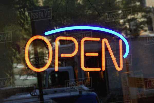 Neon open sign - Stock Photo - Dissolve