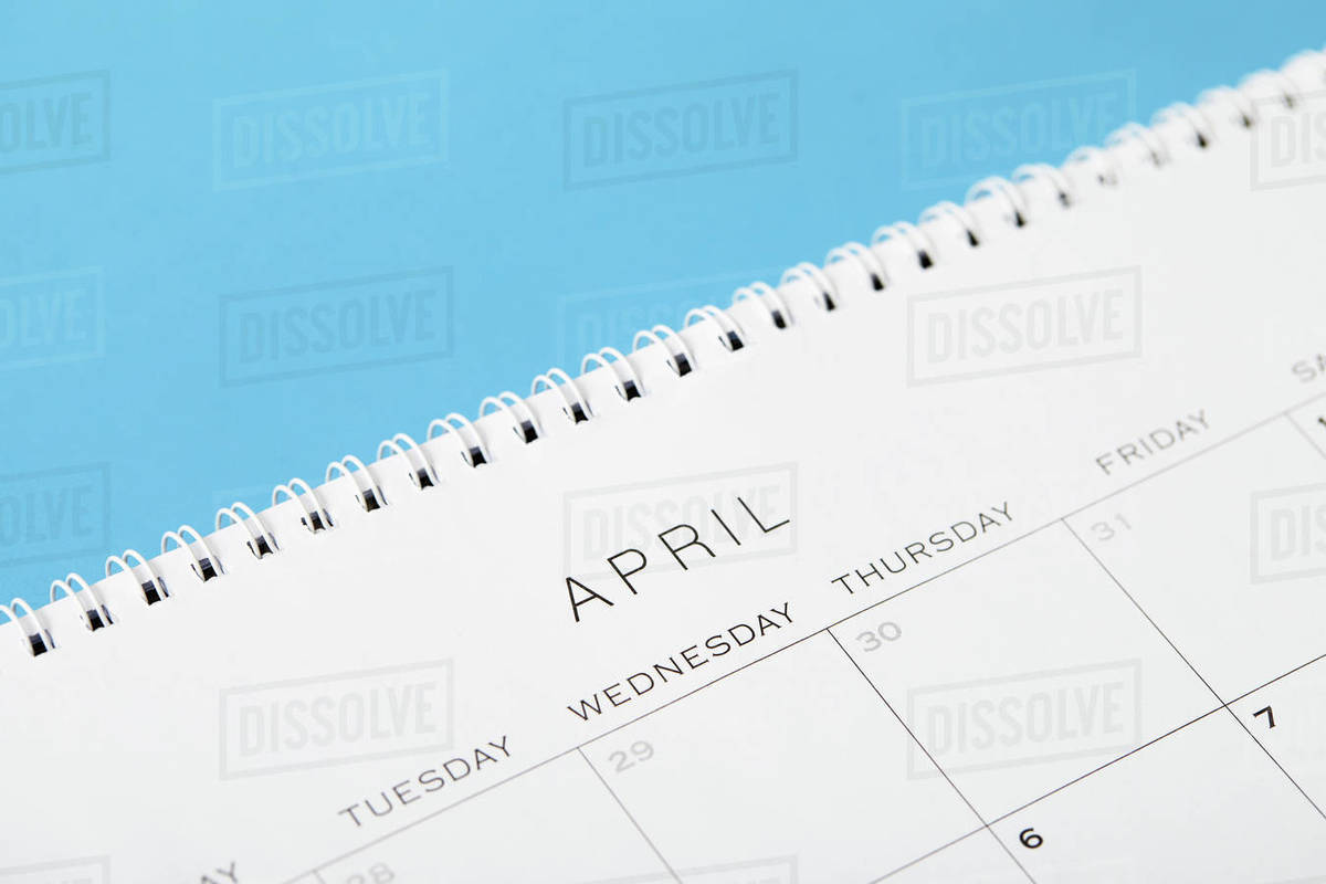 Studio shot of calendar showing April - Royalty-free Stock Photo | Dissolve