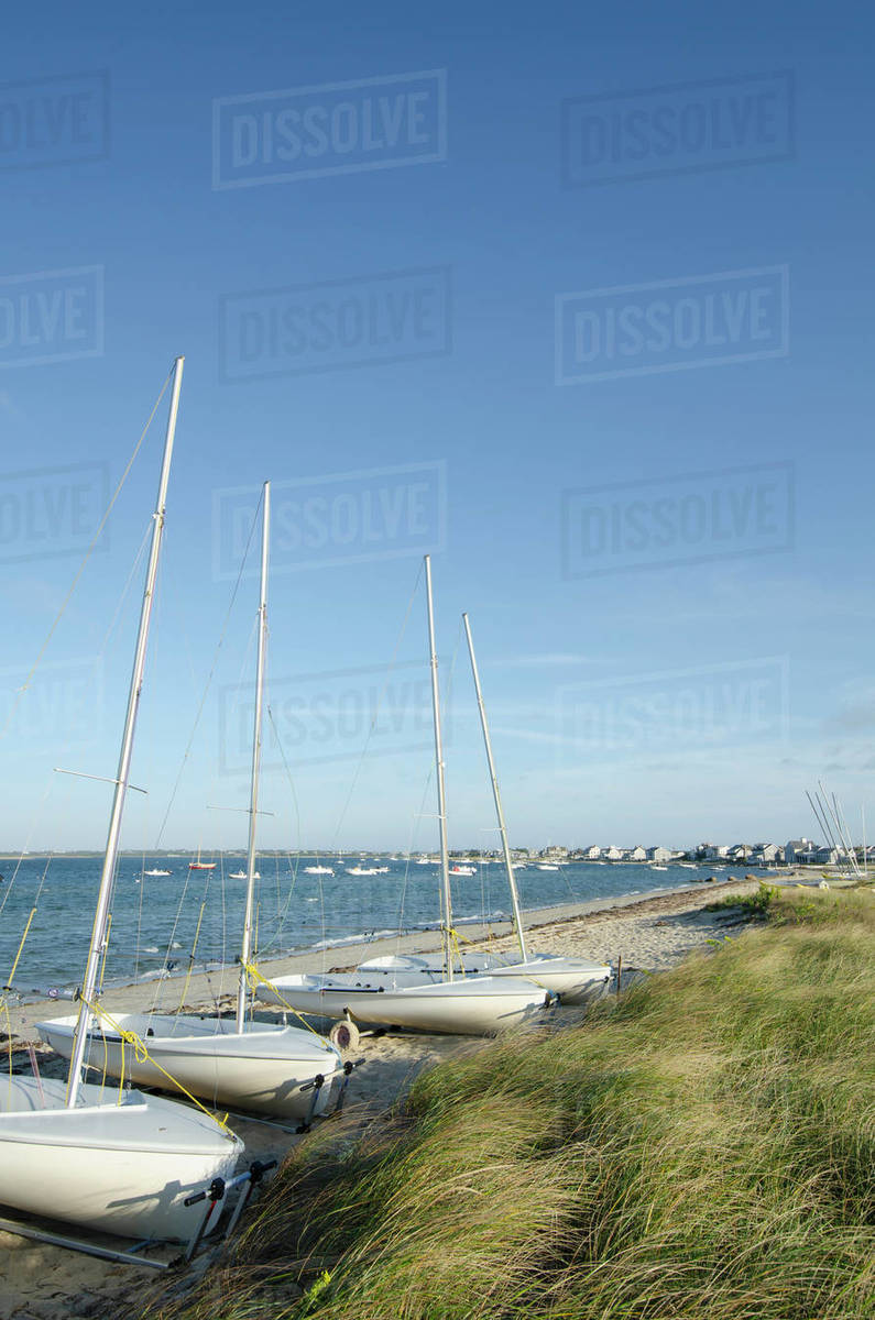USA, MS, Nantucket, Sailboat at Nantucket Harbor - Royalty-free Stock ...