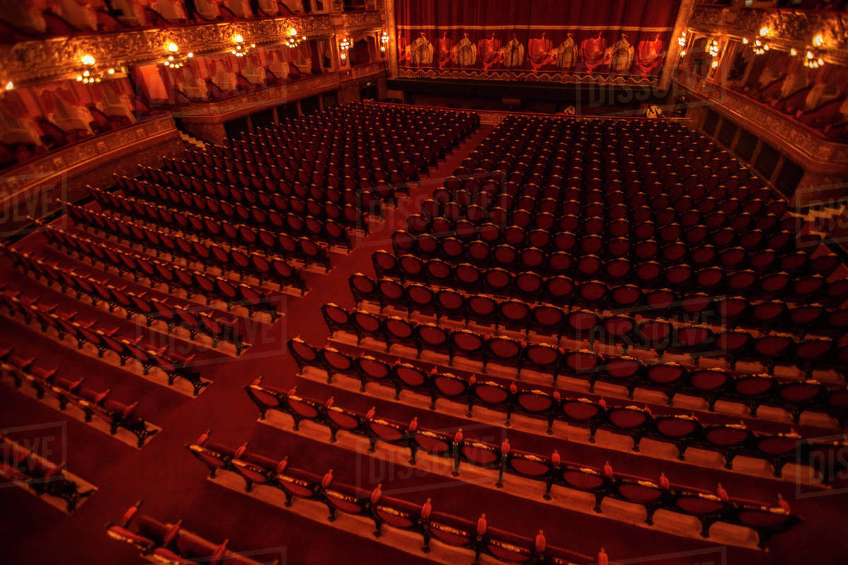 High angle view of concert hall seats in Teatro Colon - Royalty-free ...