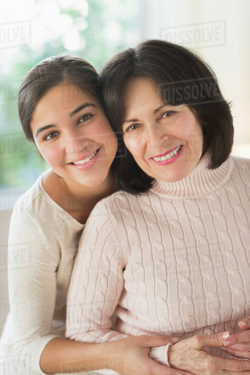 Portrait of grandmother and granddaughter (16-17) - Royalty-free Stock ...