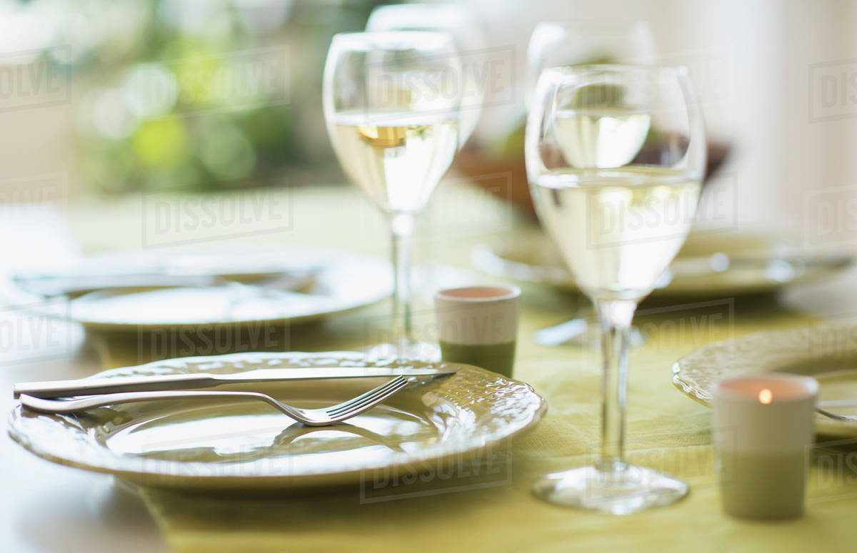 Close up of place setting - Stock Photo - Dissolve