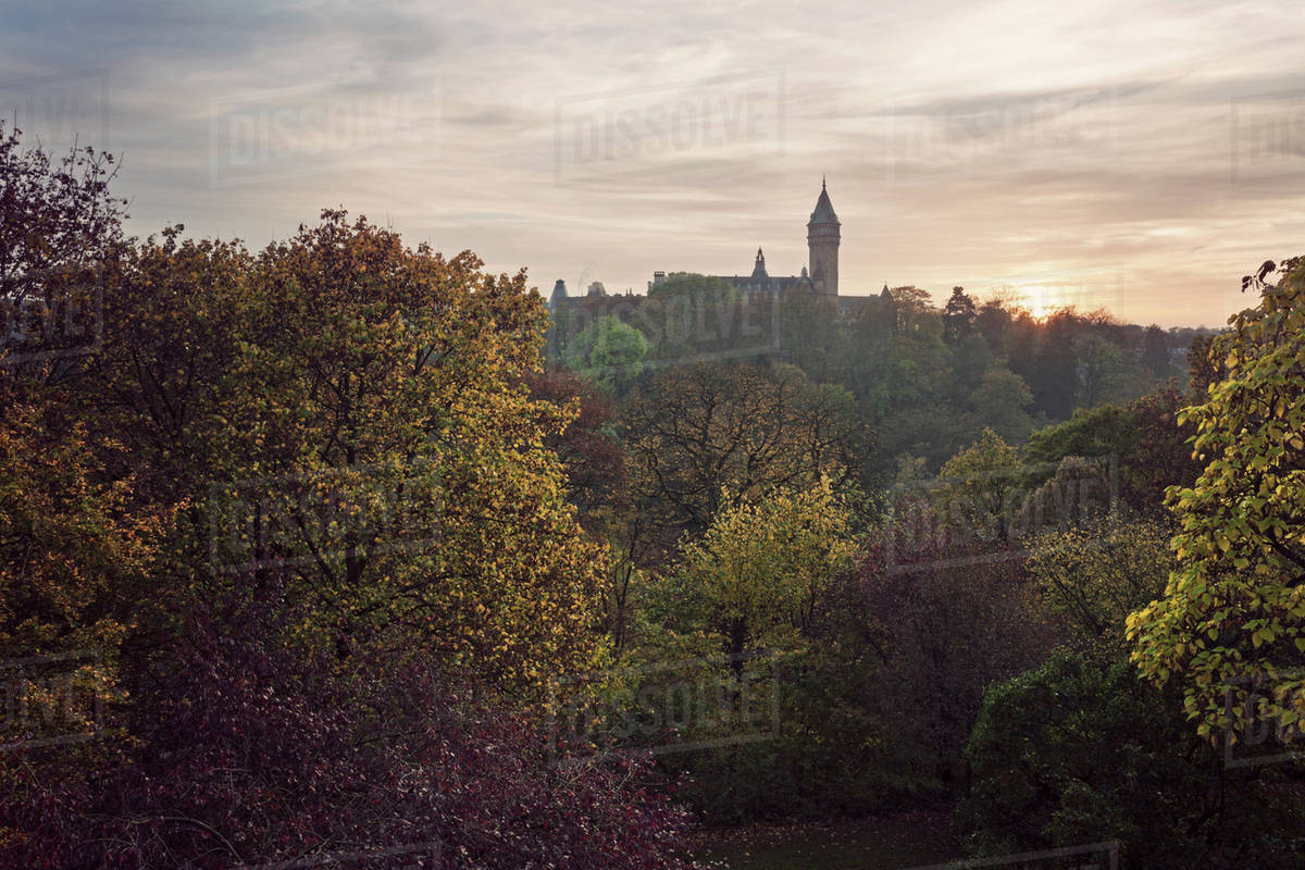 Sacre Coeur church in distance at sunset - Royalty-free Stock Photo ...