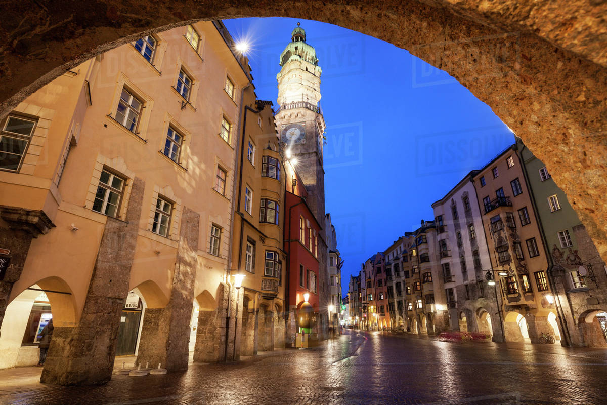 Old town at dusk - Royalty-free Stock Photo | Dissolve