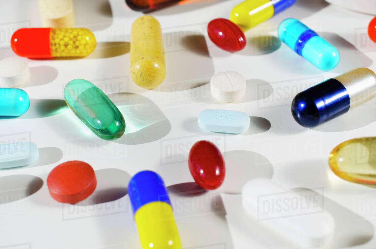 Studio shot of various pills and capsules - Royalty-free Stock Photo ...