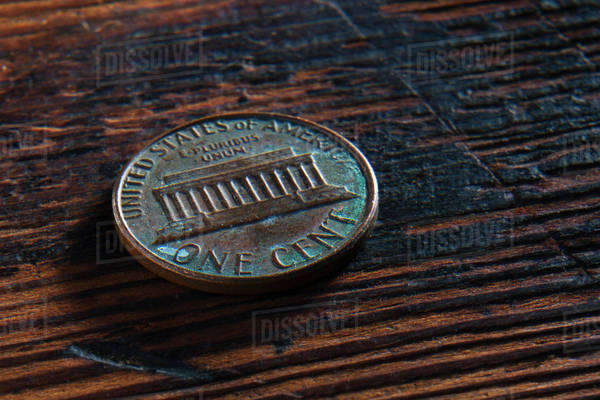 Studio shot of old one cent coin - Royalty-free Stock Photo | Dissolve