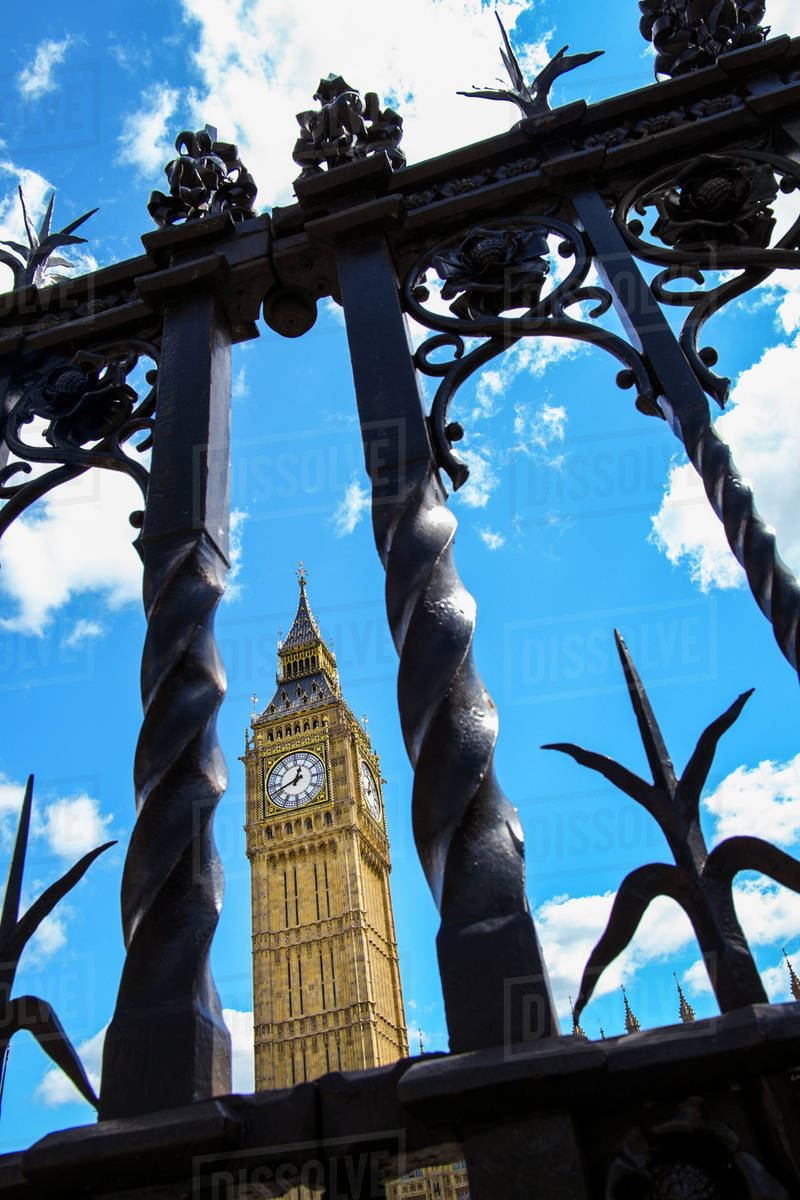 UK, London, Big Ben behind fence - Royalty-free Stock Photo | Dissolve