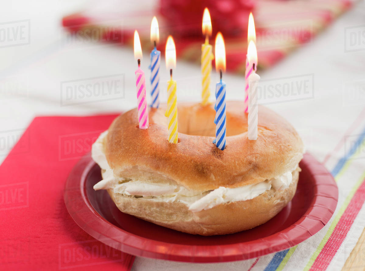Bagel with candles - Royalty-free Stock Photo | Dissolve
