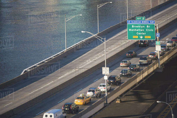 USA, New York State, New York City, highway with cars - Stock Photo ...