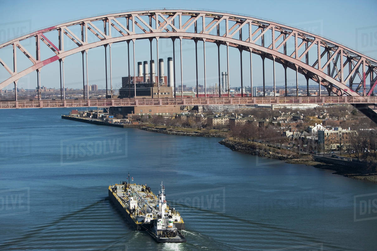 Ship under bridge - Royalty-free Stock Photo | Dissolve