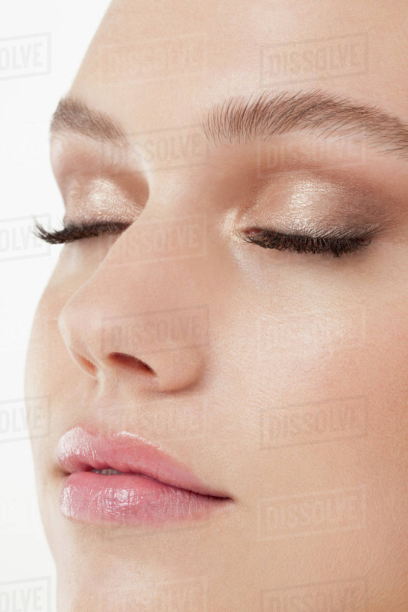 Close-up of female face with subtle make-up - Royalty-free Stock Photo ...