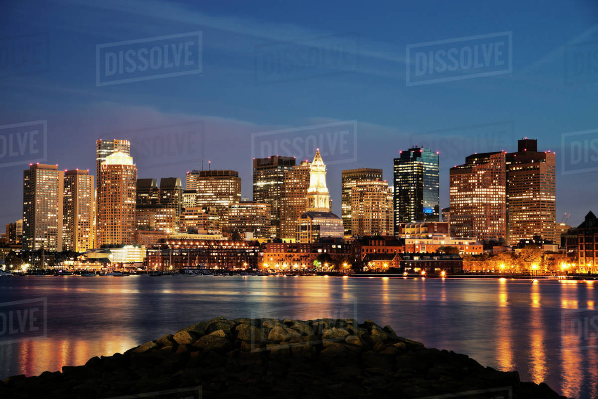 Boston at sunset - Royalty-free Stock Photo | Dissolve