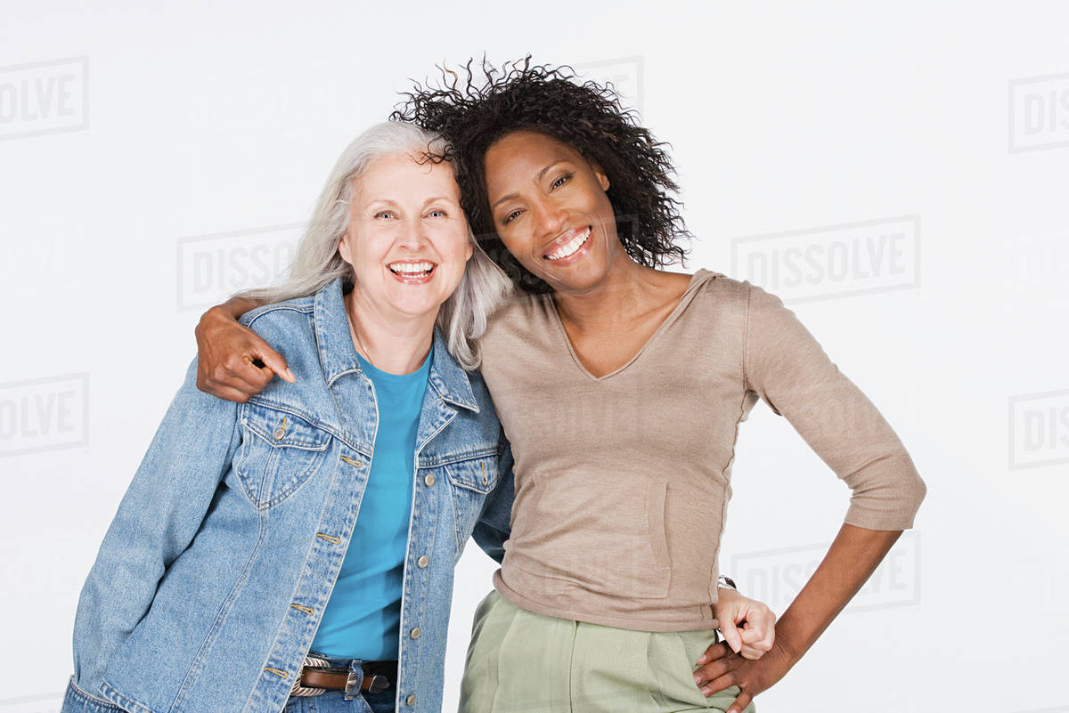 Studio portrait of two mature women - Royalty-free Stock Photo | Dissolve