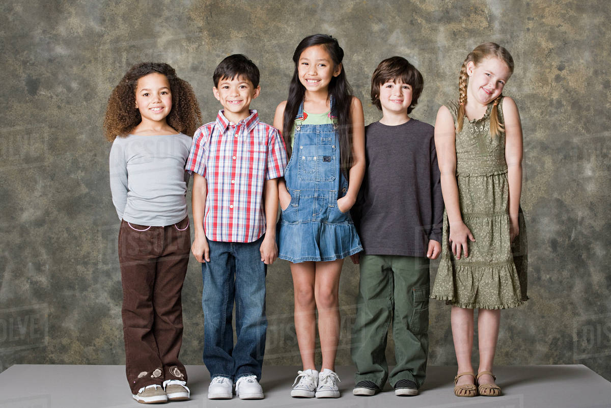 Children (6-7, 8-9) posing, studio shot - Royalty-free Stock Photo ...