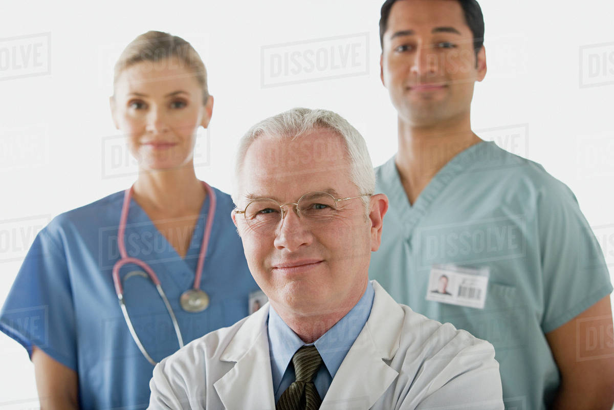 Portrait of three doctors - Royalty-free Stock Photo | Dissolve