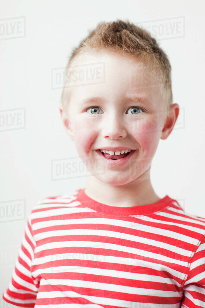 Portrait of happy male toddler (2-3) - Royalty-free Stock Photo | Dissolve