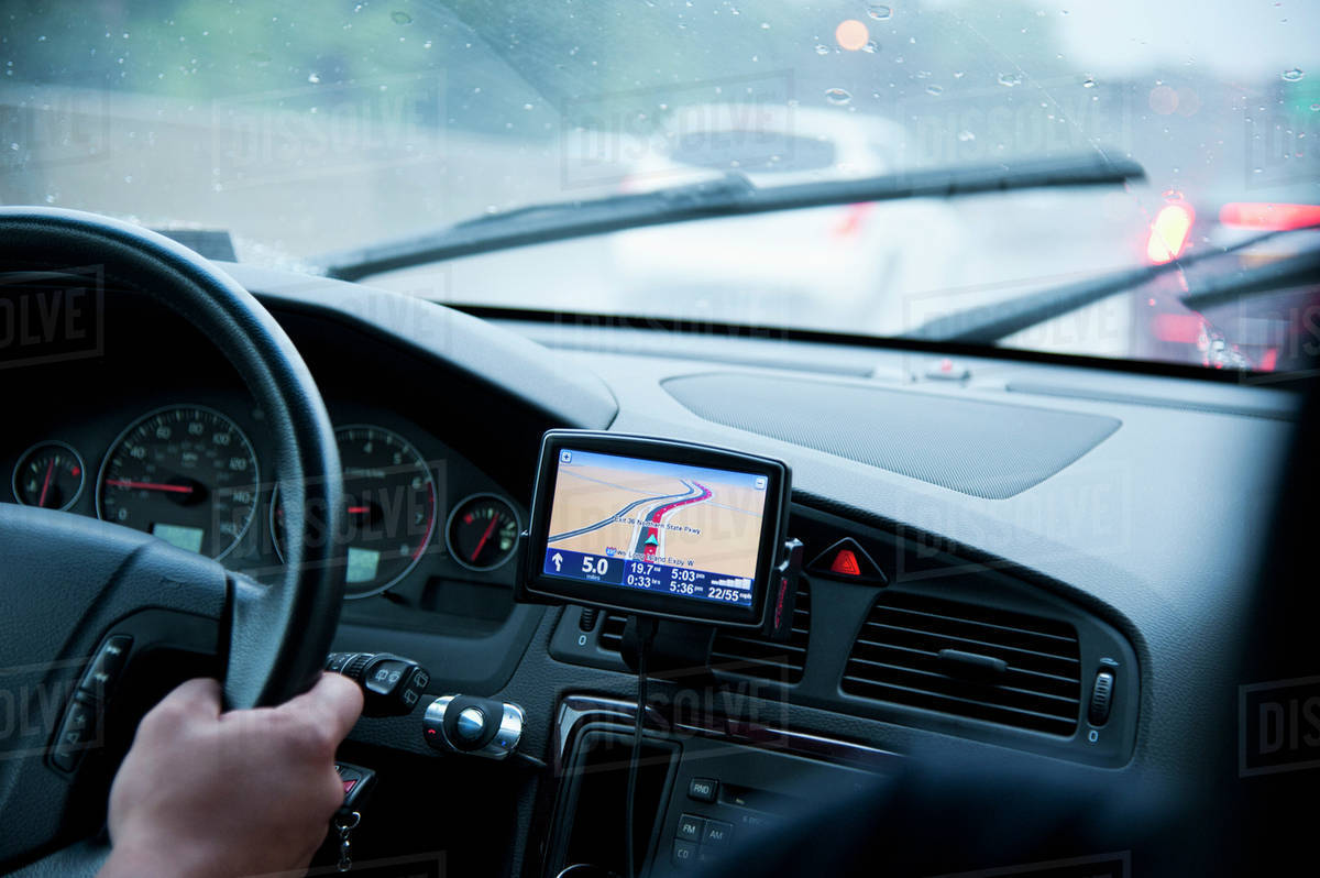 Car interior with GPS - Royalty-free Stock Photo | Dissolve