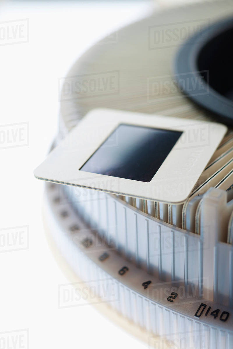Close up of slides and on round slide tray - Royalty-free Stock Photo ...