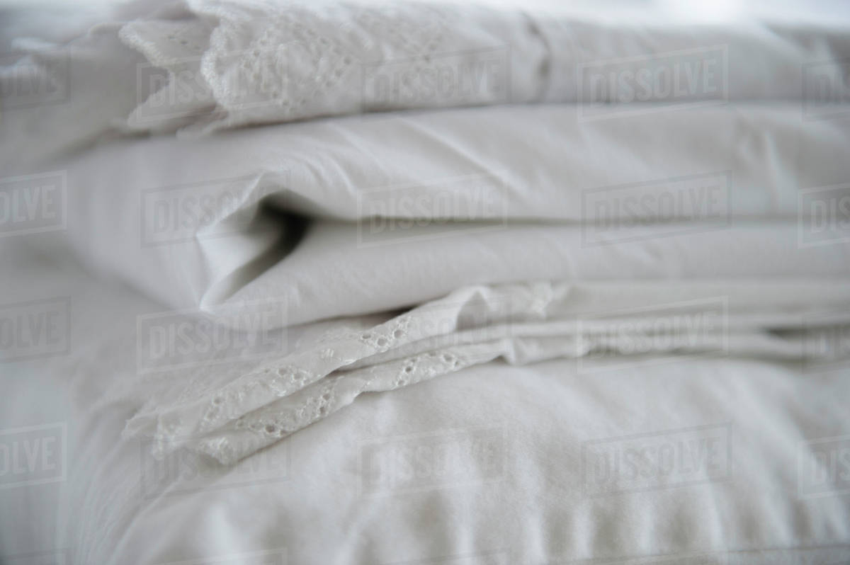 Close up of folded white sheets, studio shot - Royalty-free Stock Photo ...