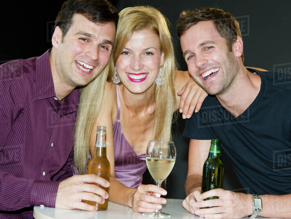 Portrait of group of friends drinking in nightclub - Royalty-free Stock ...