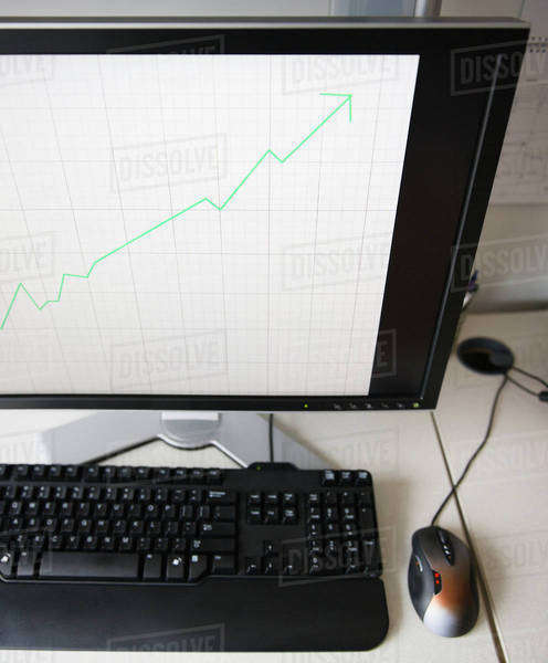 Close up of chart on monitor - Stock Photo - Dissolve