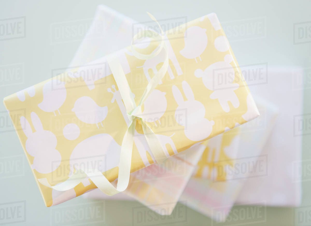 Gift boxes wrapped in pastel colored paper - Royalty-free Stock Photo ...