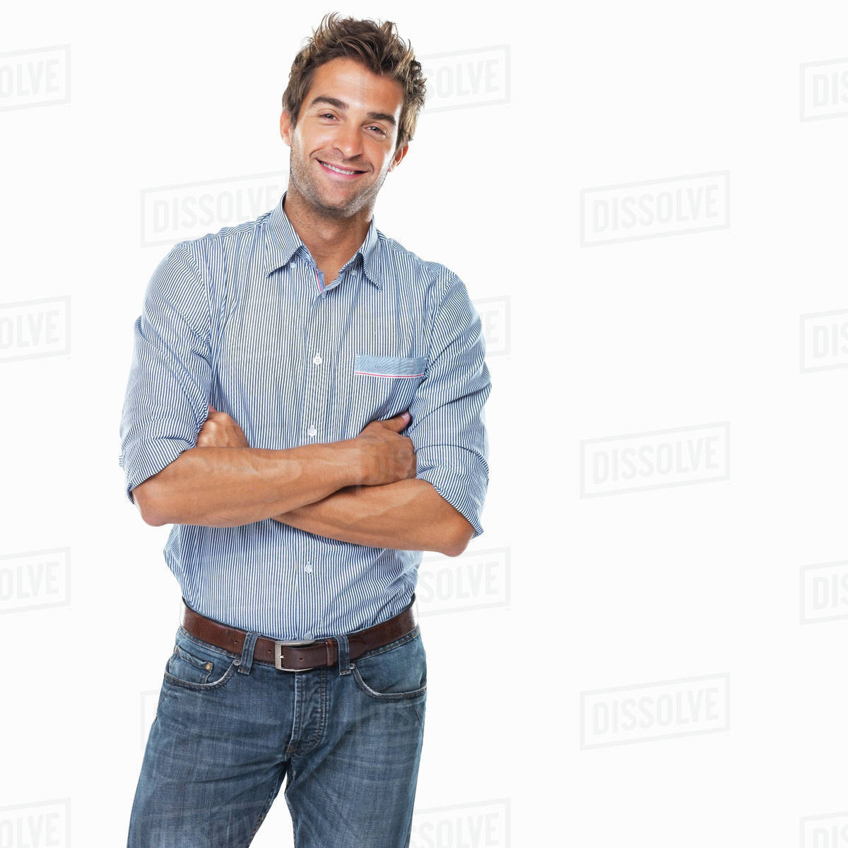 Studio shot of young confident man smiling - Royalty-free Stock Photo ...