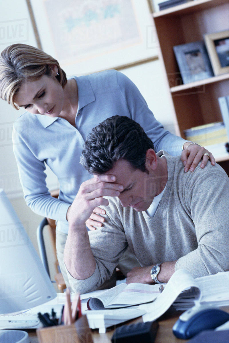 Woman consoling man - Royalty-free Stock Photo | Dissolve