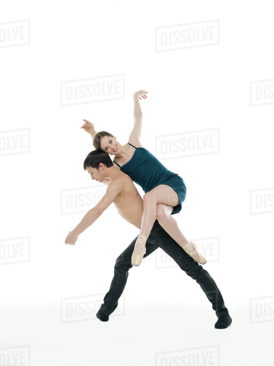 Two young ballet dancers, studio shot - Royalty-free Stock Photo | Dissolve