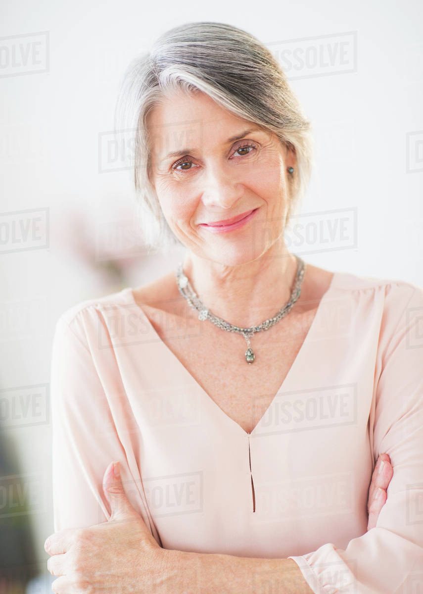 Portrait of content woman - Stock Photo - Dissolve