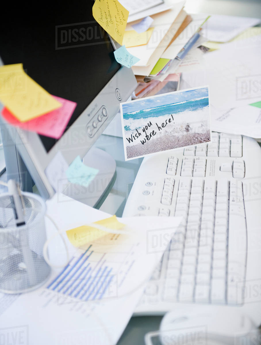 Cluttered desk - Royalty-free Stock Photo | Dissolve