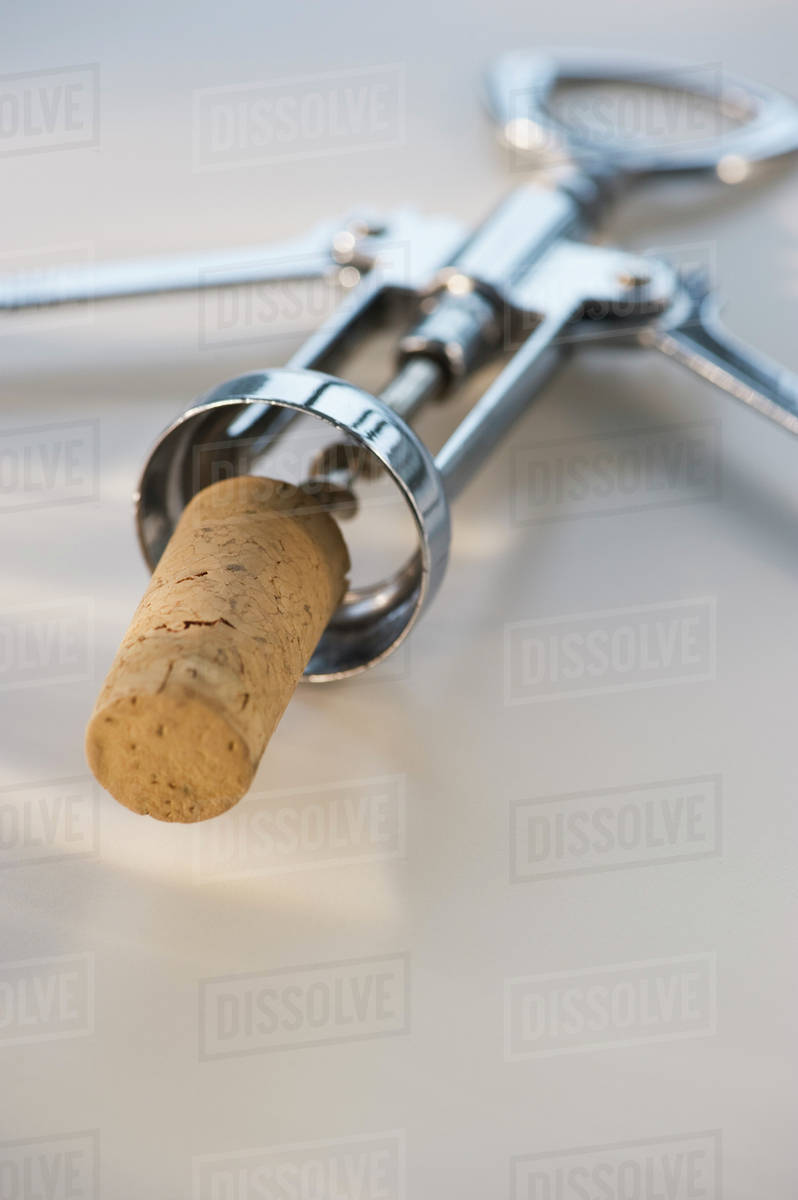 Cork on corkscrew - Royalty-free Stock Photo | Dissolve
