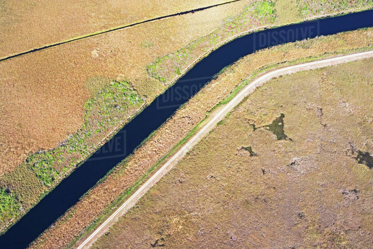 Aerial view of marsh - Stock Photo - Dissolve