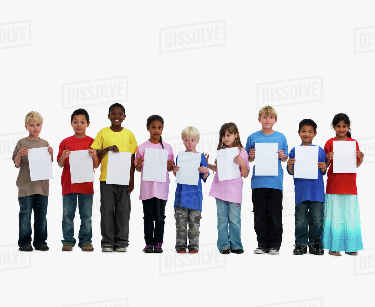 Children holding paper - Royalty-free Stock Photo | Dissolve