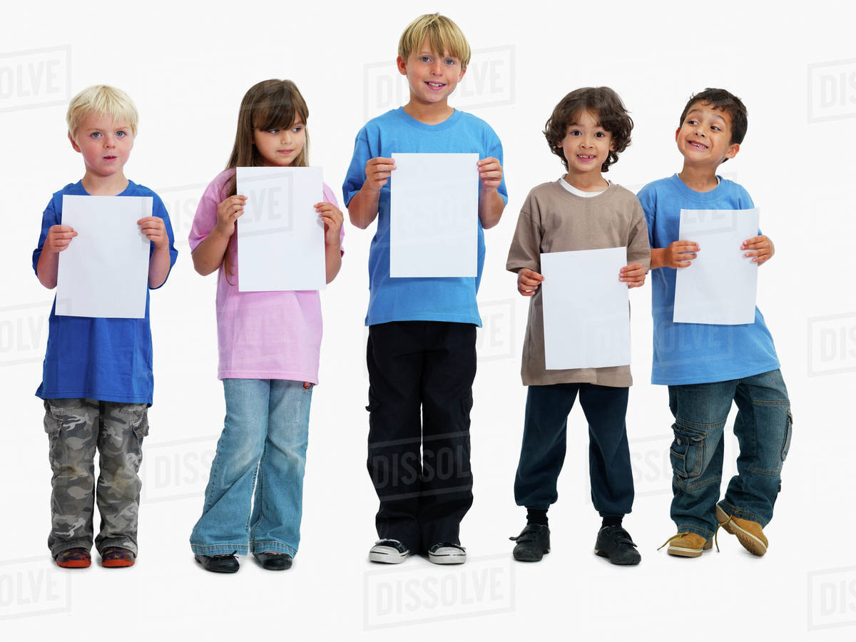 Children holding paper - Royalty-free Stock Photo | Dissolve