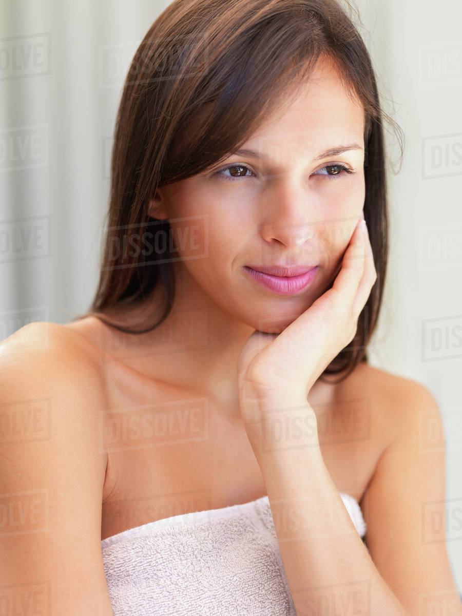 Woman wearing towel - Stock Photo - Dissolve